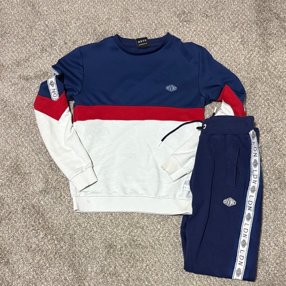 DIVINE | Other | Navy Red And White Mens Tracksuit | Poshmark